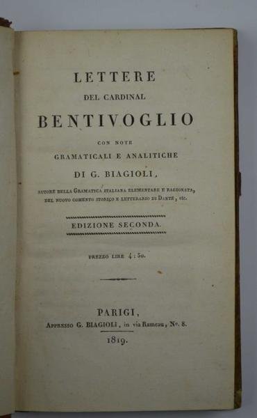 Lettere… con note grammaticali e analitiche di G. Bigioli… - Libro