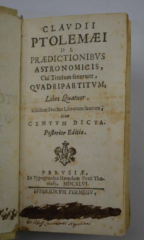De praedictionibus astronomicis, cui titulum fecerunt, Quadripartitum ...
