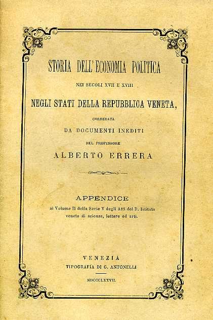 Storia dell'economia politica nei secoli XVII e XVIII negli stati della ...