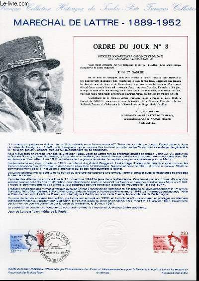 DOCUMENT PHILATELIQUE OFFICIEL N°39-89 - MARECHAL DE LATTRE 1889-1952 ...