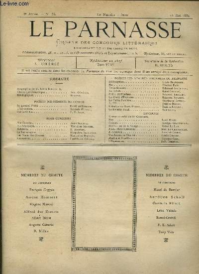 Le parnasse - organe des concours littéraires de Paris - 6e année n° 56 ...