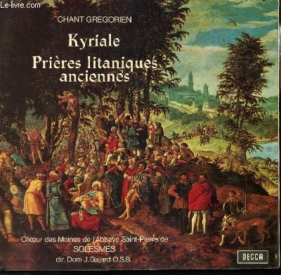 DISQUE VINYLE 33T CHANT GREGORIEN / KYRIALE ET PRIERES LITANIQUES ...