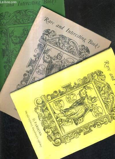 LOT DE 3 CATALOGUES EN ANGLAIS : D.PARIKIAN - RARE AND INTERESTING ...