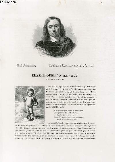 Biographie d'Erasme Quellyn "le vieux" (1607-1678) ; Ecole Flamande ...