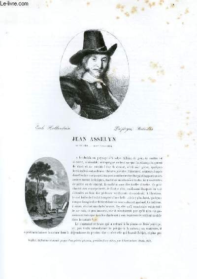 Biographie de Jean Asselyn (1610-1660) ; Ecole Hollandaise ; Paysages, Batailles ; Extrait du ...