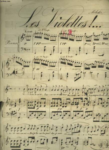 LES VIOLETTES - PARTITION MANUSCRITE POUR PIANO AVEC CHANT. - Libro