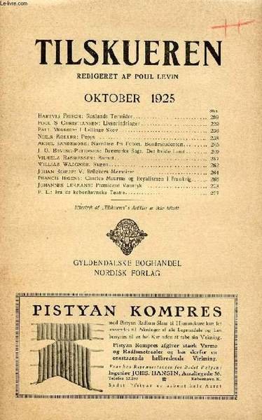 TILSKUEREN, OKT. 1925 (INDHOLD: Hartvig Frisch: Ruslands Termidor. Poul ...