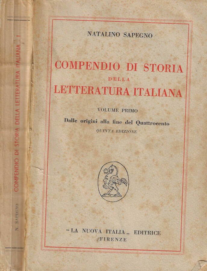 Compendio di storia della letteratura italiana Vol.I - Libro