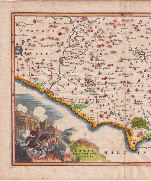 1701, Italia Centrale, Mappa, incisione su rame dal Cellario - Stampa