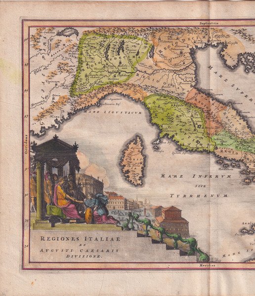 1701, Mappa dell'Italia, incisione su rame dal Cellario - Print