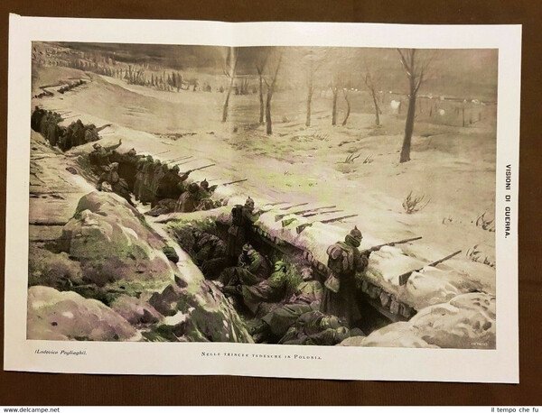 Visioni Trincee tedesche in Polonia 1915 Lod.Pogliaghi WW1 Prima guerra ...