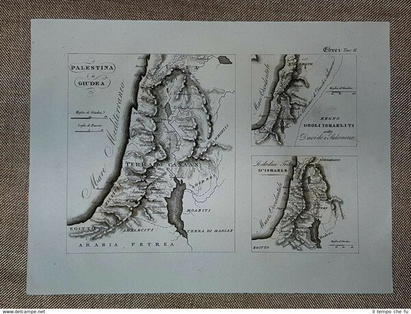 Carta geografica Mappa Palestina Giudea Israele Atlante Leonardo ...