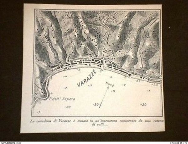 Cartina di Varazze o Väze - Stampa