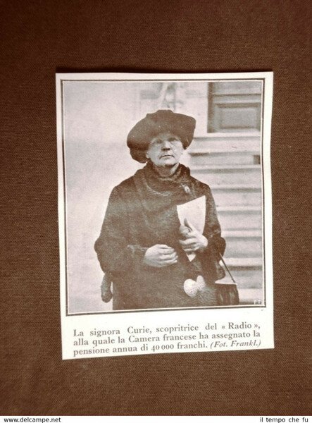 Maria Sk?odowska o Marie Curie nel 1924 Premio Nobel per la fisica - Stampa
