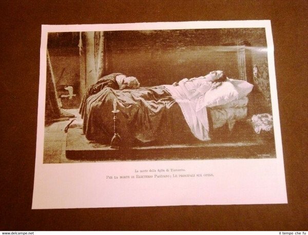 La morte della figlia di Tintoretto Quadro di Eleuterio Pagliano - Print