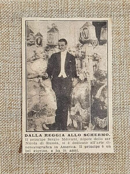 Il Principe Sergio Mdivani nel 1926 Nipote dello Zar Nicola di Russia ...