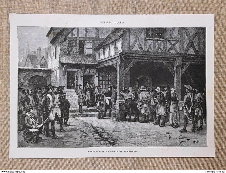 Arrest of Comte Charles Virot de Sombreuil - Henri Cain Incisione del ...