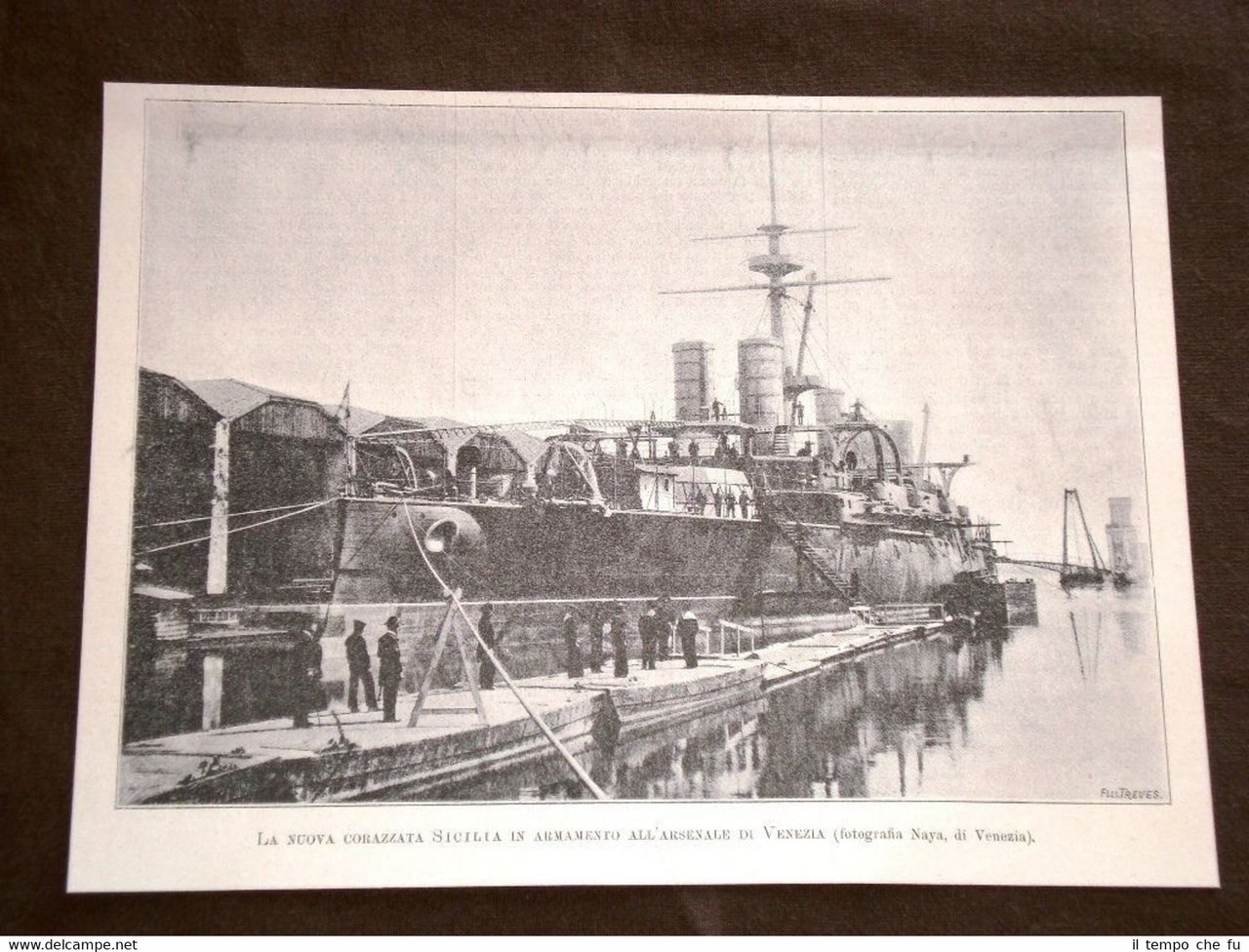 Arsenale di Venezia nel 1894 La nuova nave corazzata Sicilia Marina ...