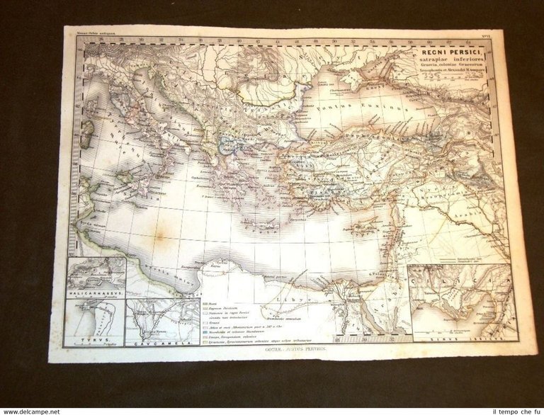 Carta geografica mappa Menke del 1865 Ancient map Persia Senofonte ...