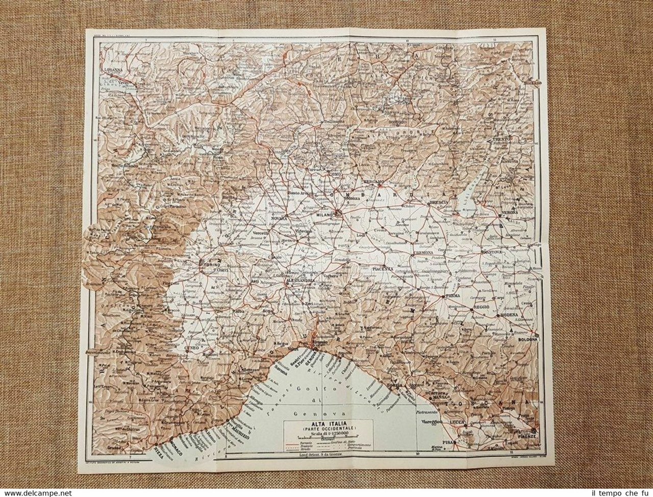 Carta geografica o cartina del 1914 Alta Italia occidentale Golfo di ...