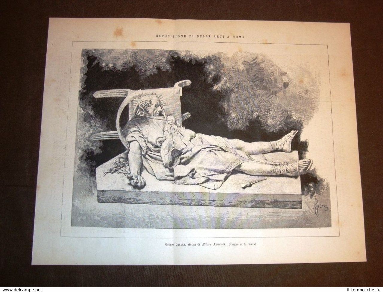 Esposizione d'arte di Roma nel 1883 Giulio Cesare Statua di Ettore ...