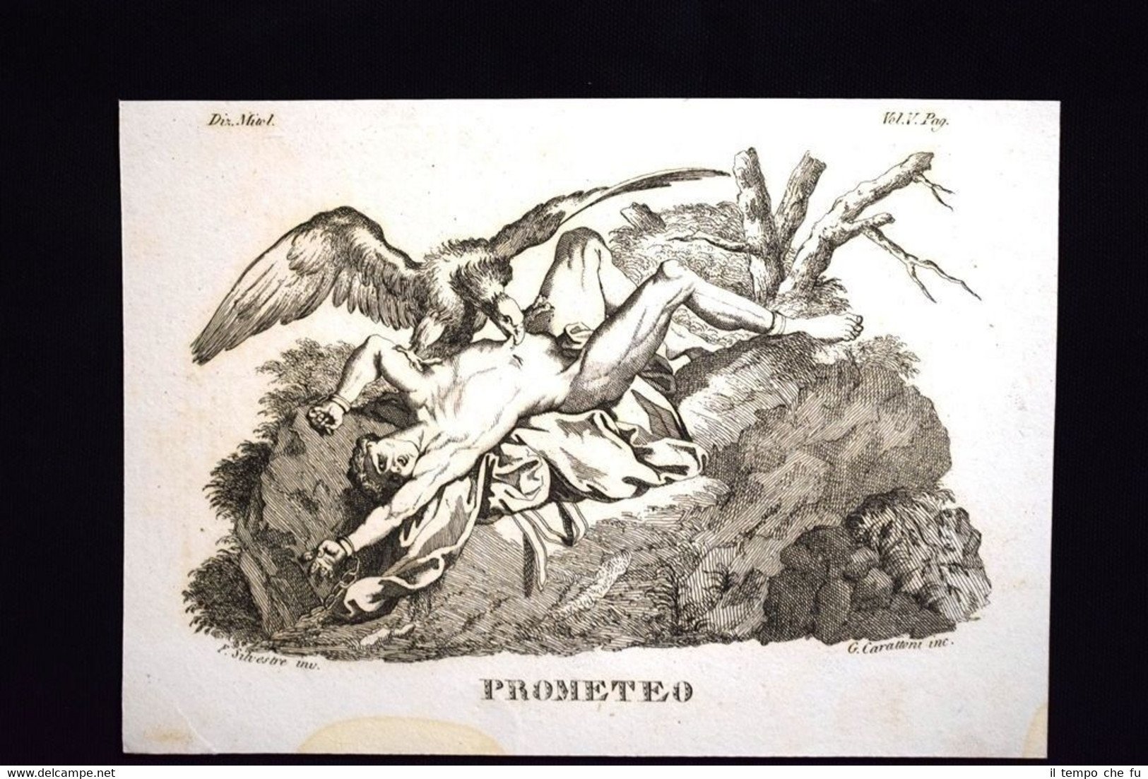 La punizione di Prometeo Incisione all'acquaforte del 1820 Mitologia ...