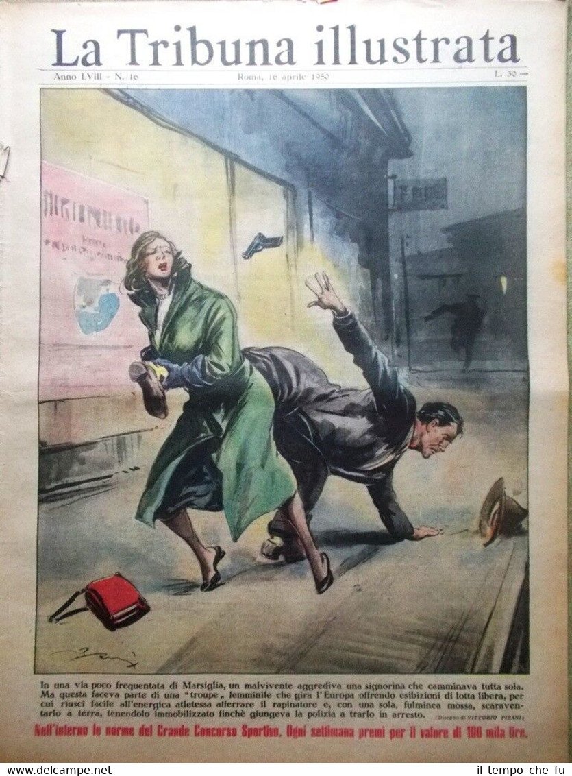 La Tribuna Illustrata 16 Aprile 1950 Mostro di Nerola Radio Viaggio sulla Luna - Stampa