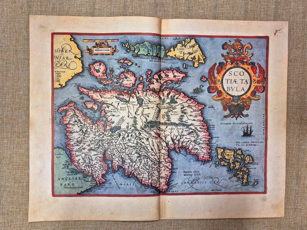 Scotiae Tabula mappa Scozia Ortelius 1595 Theatrum Orbis Terrarum ...
