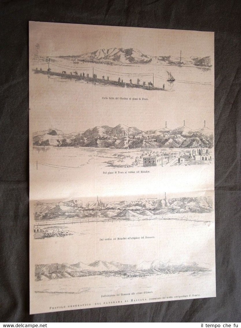 Spedizione d'Italia in Africa nel 1887 Profilo orografico del panorama ...