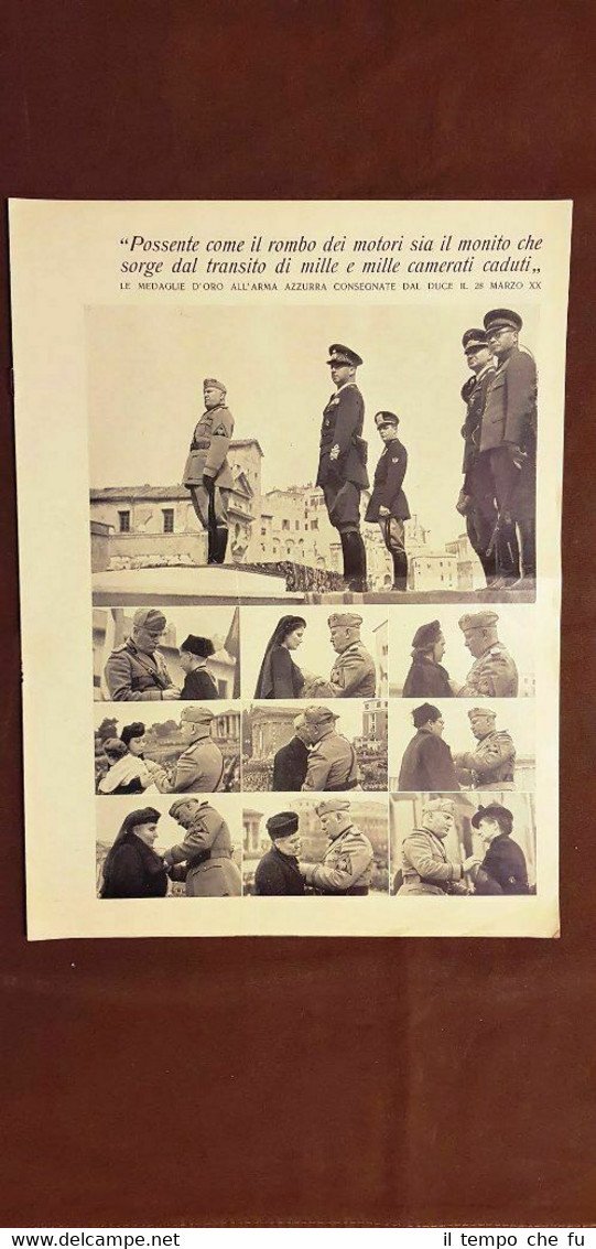 WW2 Seconda guerra mondiale Roma 28 marzo 1942 Medaglie Duce Benito ...