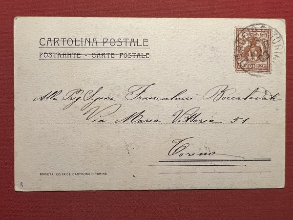 Cartolina - Abbazia Sacra di S. Michele - Gradinata della Chiesa - 1903 ...