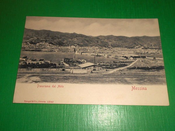 Cartolina Messina - Panorama dal Molo 1900. - Cartolina