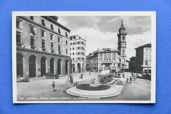 Cartolina Varese - Piazza Monte Grappa- La Nuova Fontana - 1945 - Cartolina