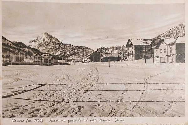 Cartolina - Claviere - Panorama generale col forte francese Janus ...
