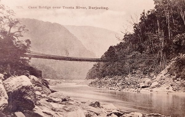 Cartolina - India - Cane Bridge over Teesta River - Darjeeling - 1907 ...