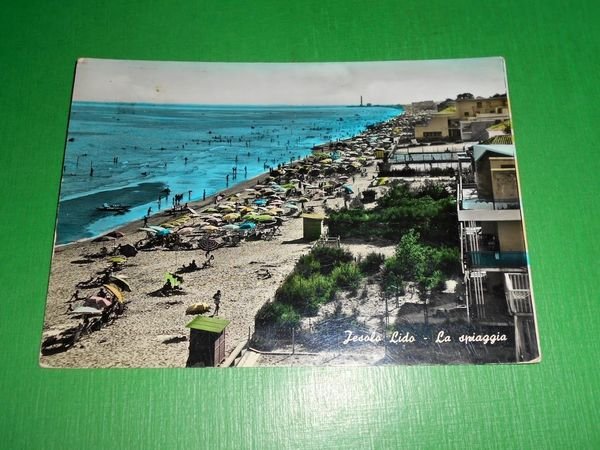 Cartolina Jesolo Lido - La spiaggia 1960 ca. - Cartolina