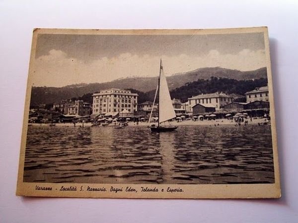 Cartolina Varazze - S. Nazzario - Bagni Eden ... 1936 - Cartolina
