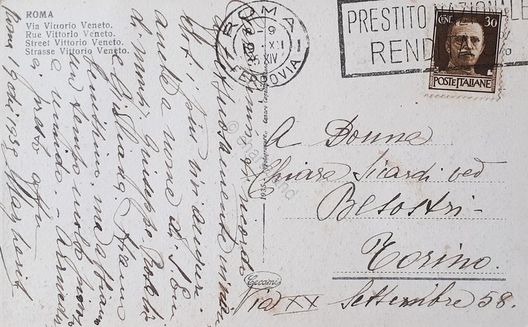 Cartolina - Roma - Via Vittorio Veneto - 1935 - Cartolina