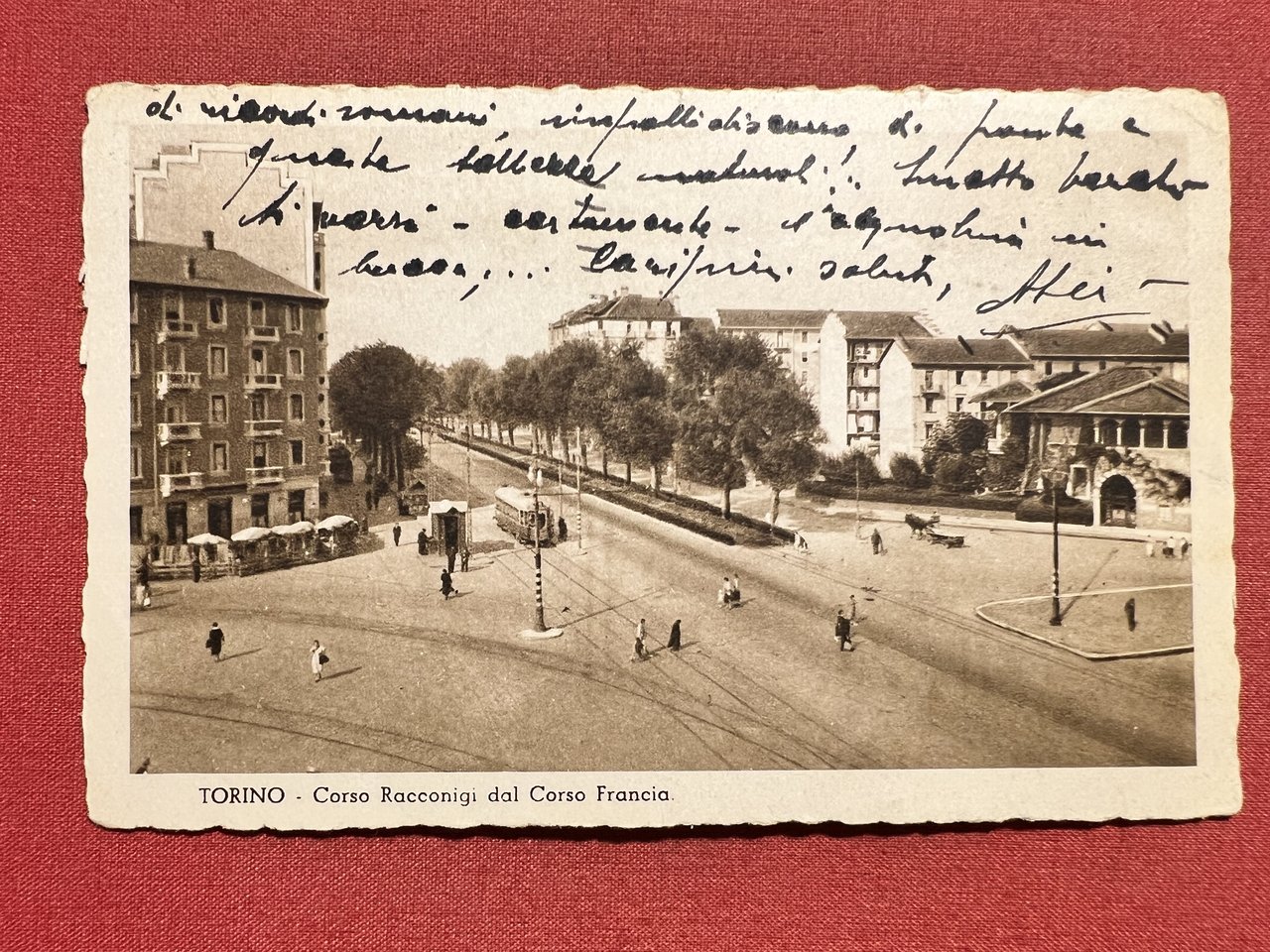 Cartolina - Torino - Corso Racconigi dal corso Francia - 1936 - Cartolina