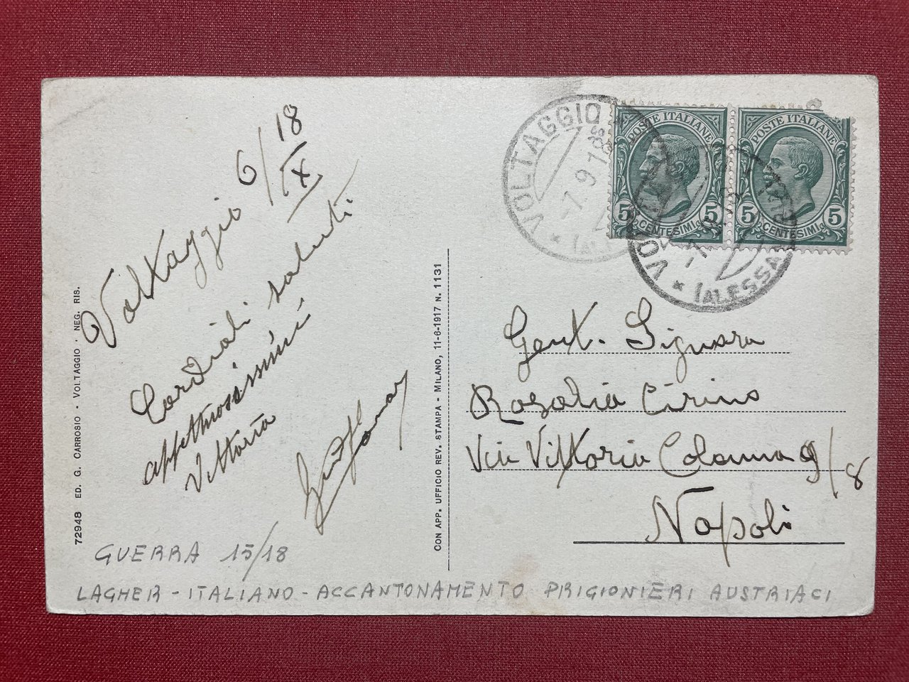 Cartolina - Voltaggio - Chiesa di S. Giovanni Battista e Filanda ...