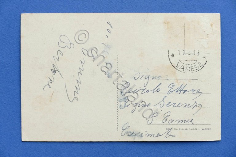 Cartolina Binago - Monumento ai Caduti - 1939. - Cartolina