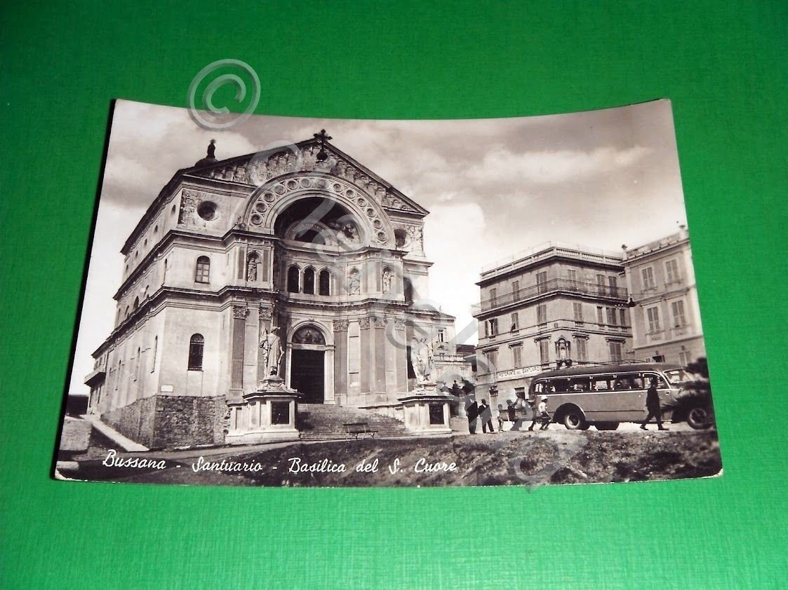 Cartolina Bussana - Santuario Basilica del S. Cuore 1943. - Cartolina
