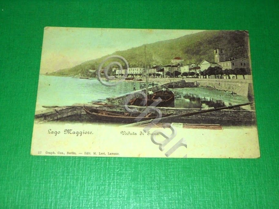Cartolina Lago Maggiore - Veduta di Suna 1900 ca - Cartolina