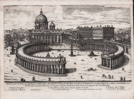 Veduta di tutta la Basilica Vaticana Architettura di Michel'Angelo ...