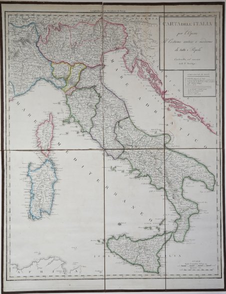Carta dell'Italia per l'Opera Il Costume antico e moderno di tutti i ...